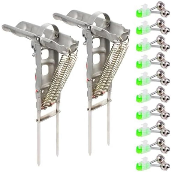 2 Pack Upgraded Automatic Spring Fishing Rod Holder for Ground with ...