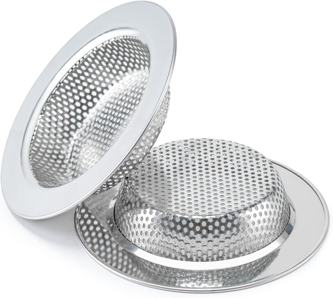2-Pack Upgraded Double-Layer Safe Sink Strainers - Perfect Fit for Most Kitchen Sink Drain ...