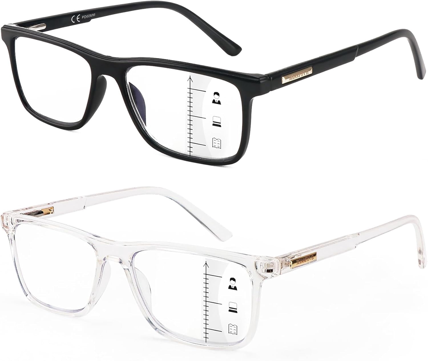 2 Pack Upgraded Unbreakable Bifocal Reading Glasses Men Women Near-Far ...