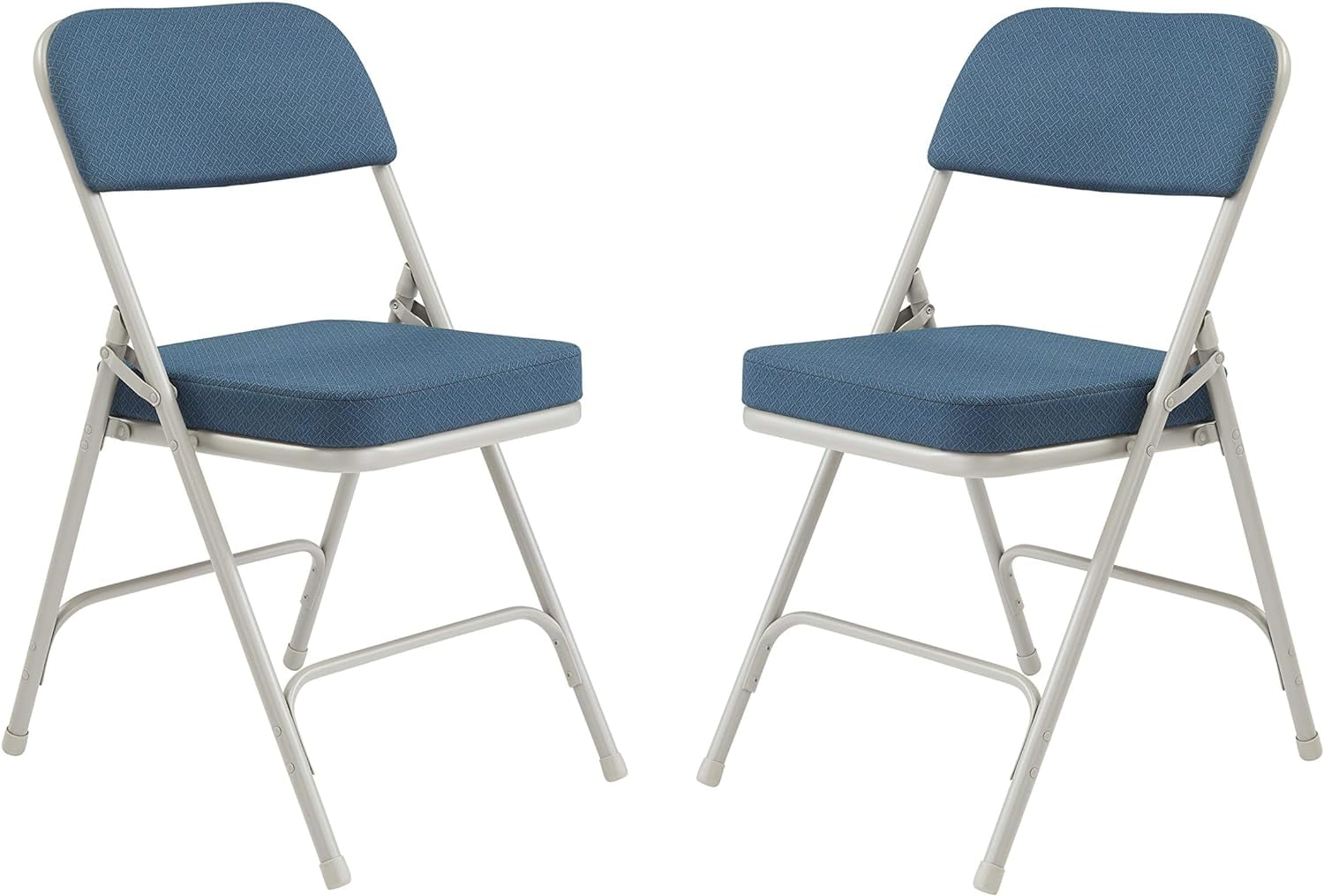 2 Pack Upholstered Premium Folding Chairs with Metal Frame and Fabric ...