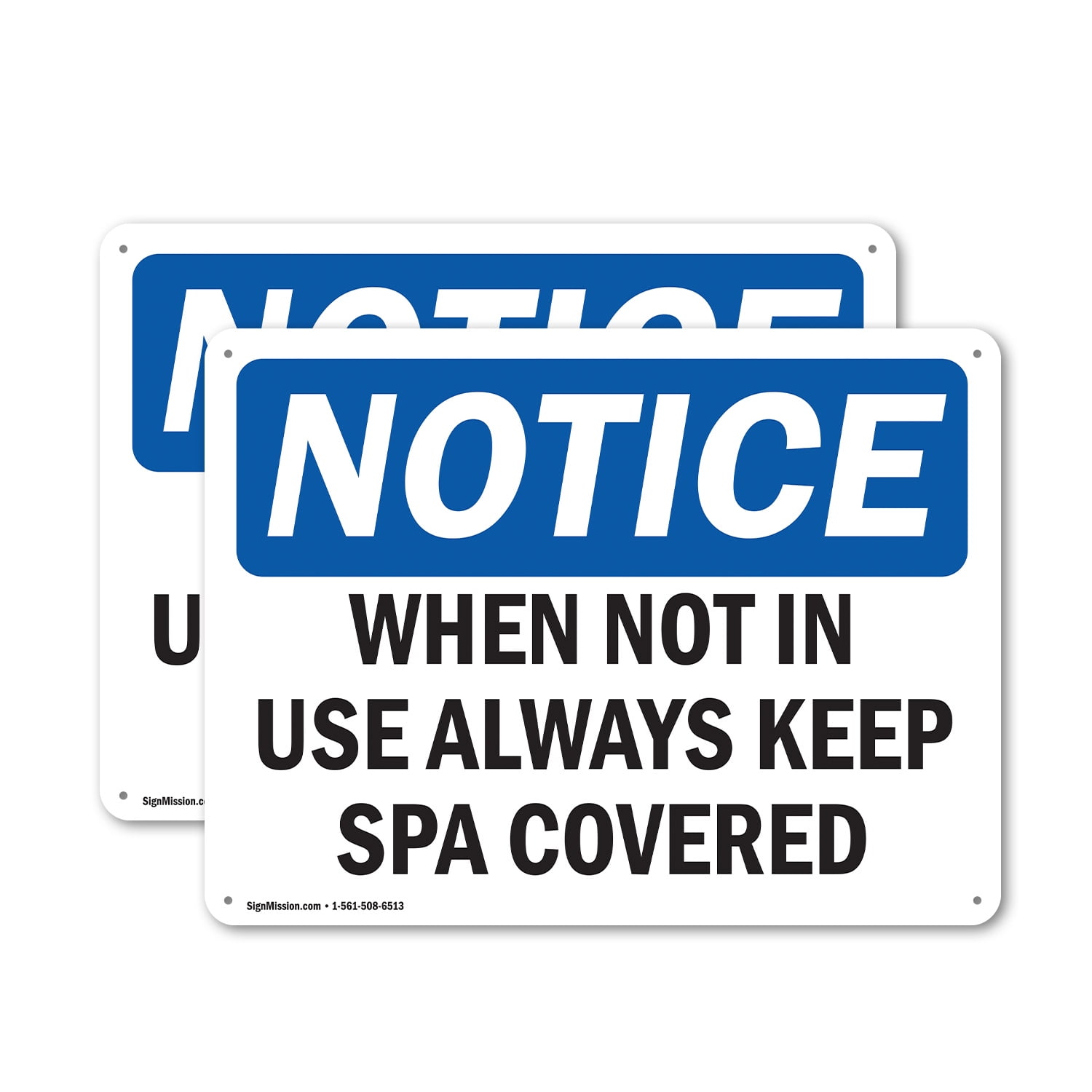 (2 Pack) When Not In Use Always Keep Spa Covered OSHA Notice Sign 10 ...