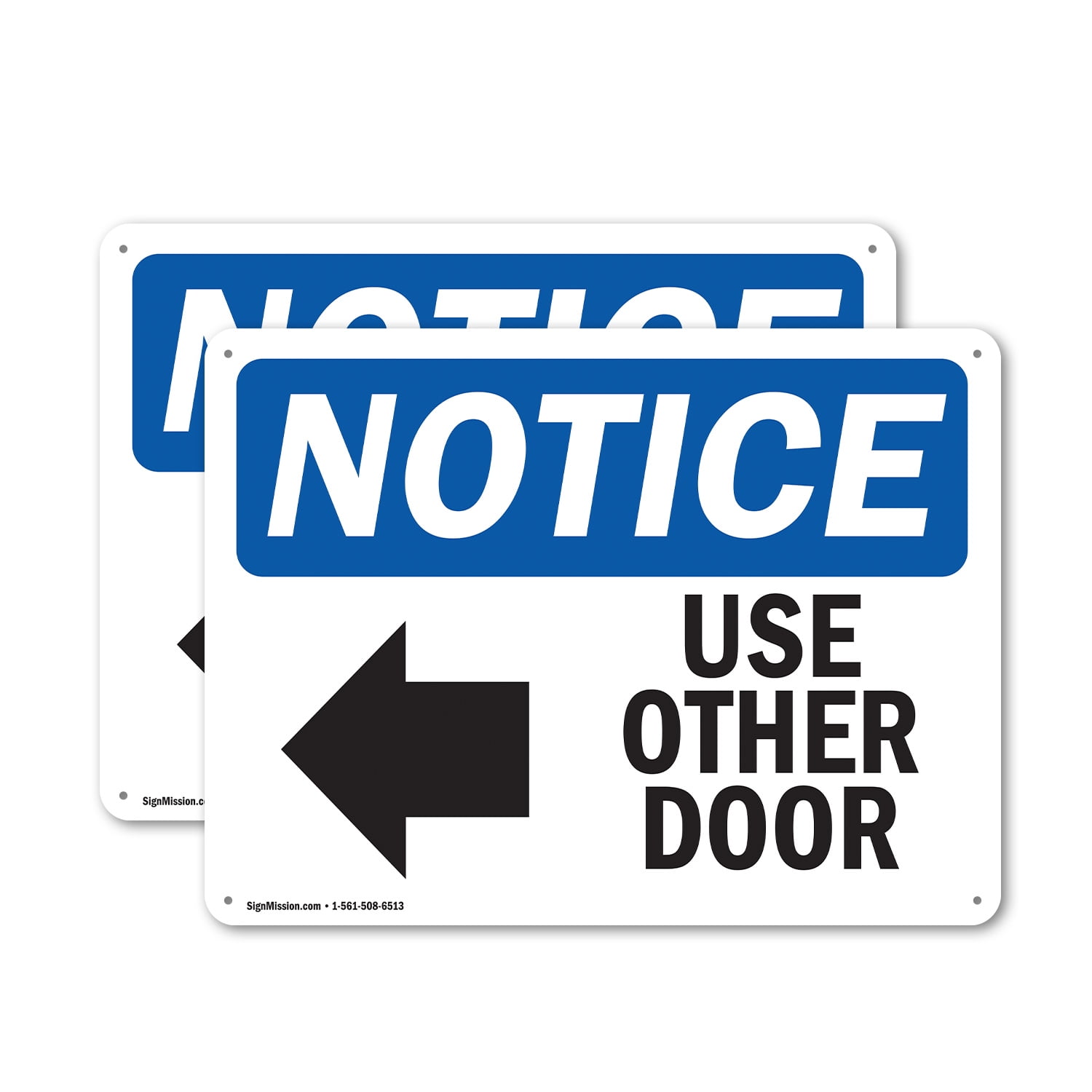 (2 Pack) Use Other Door [Left Arrow] OSHA Notice Sign 14 Inch X 10 Inch ...