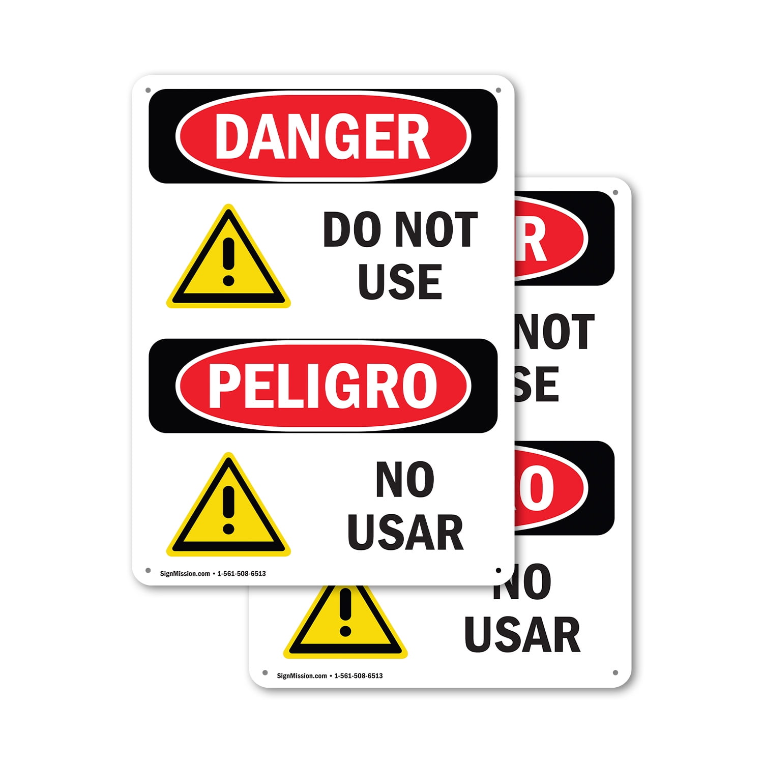 (2 Pack) Do Not Use OSHA Danger Sign 7 Inch X 10 Inch Plastic Sign ...