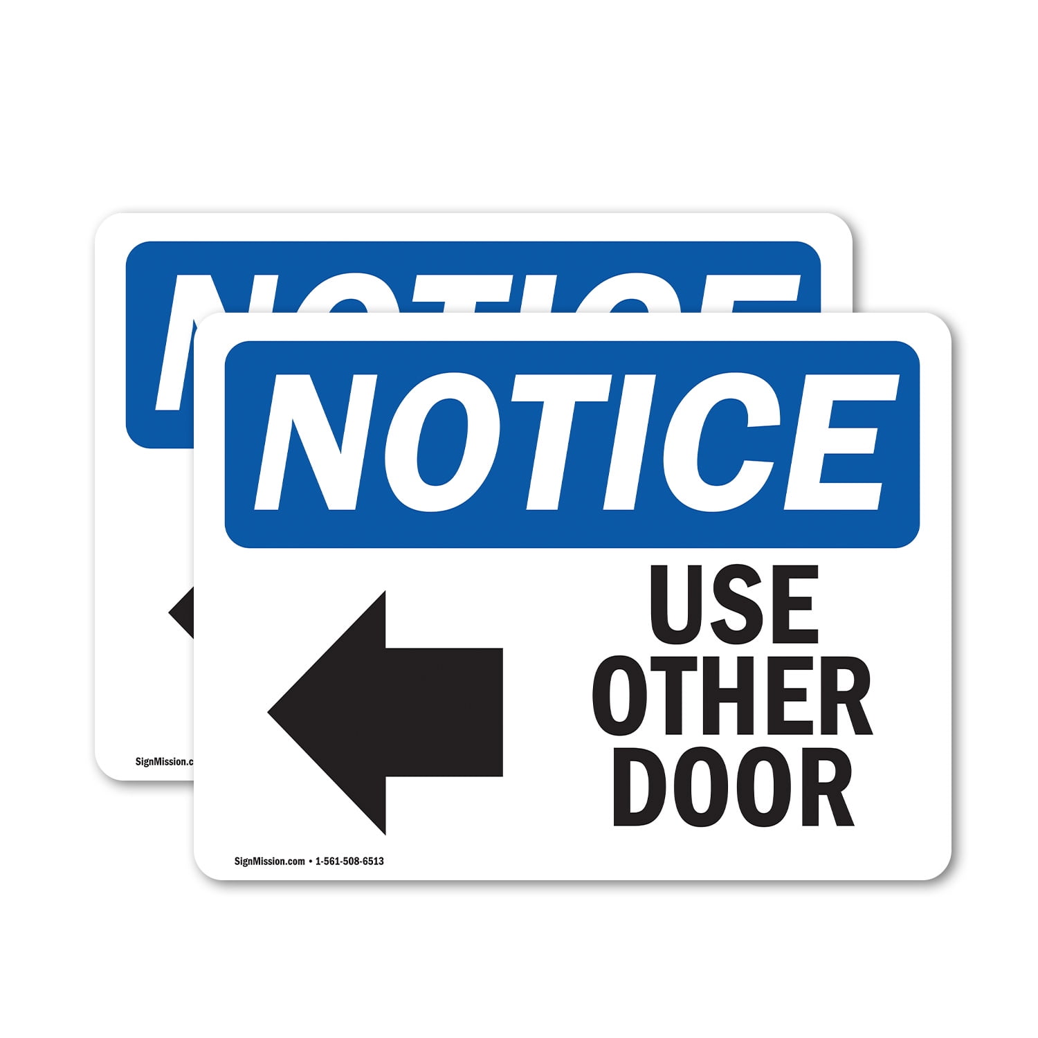 (2 Pack) Use Other Door [Left Arrow] Sign - Walmart.com