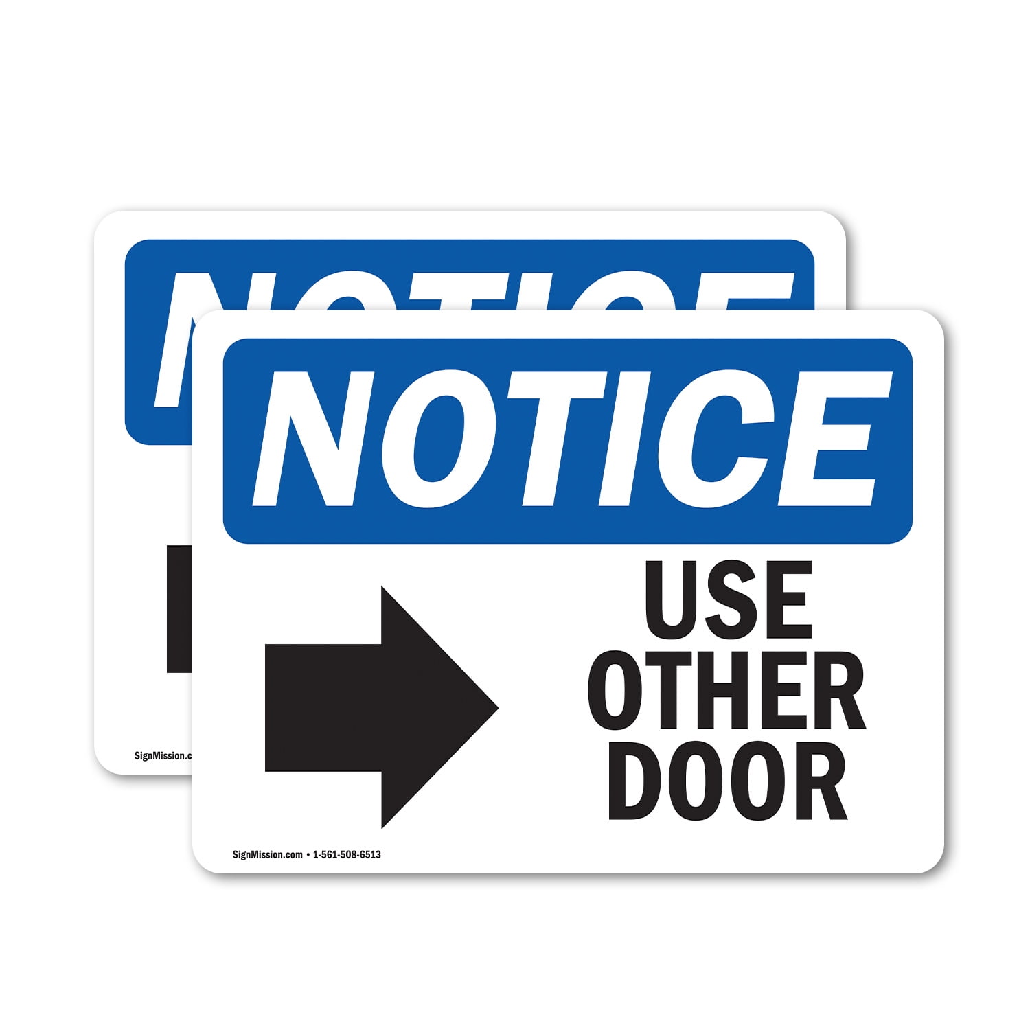 (2 Pack) Use Other Door [Right Arrow] Sign - Walmart.com