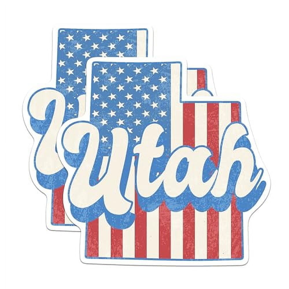 (2 Pack) Utah State Outline Magnets - UT State Shape with USA Flag - 5 ...