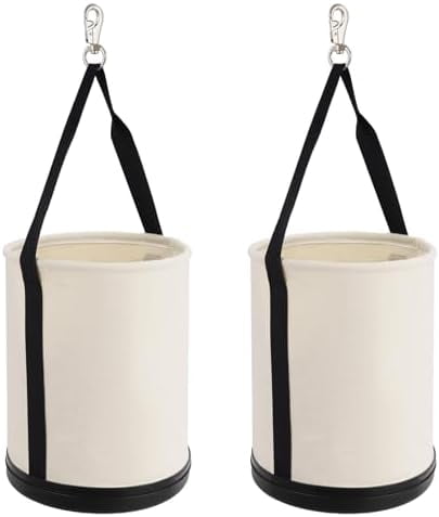 2 Pack Utility Canvas Tool Bucket 15" x 12" All Purpose Canvas Bag,Oval ...