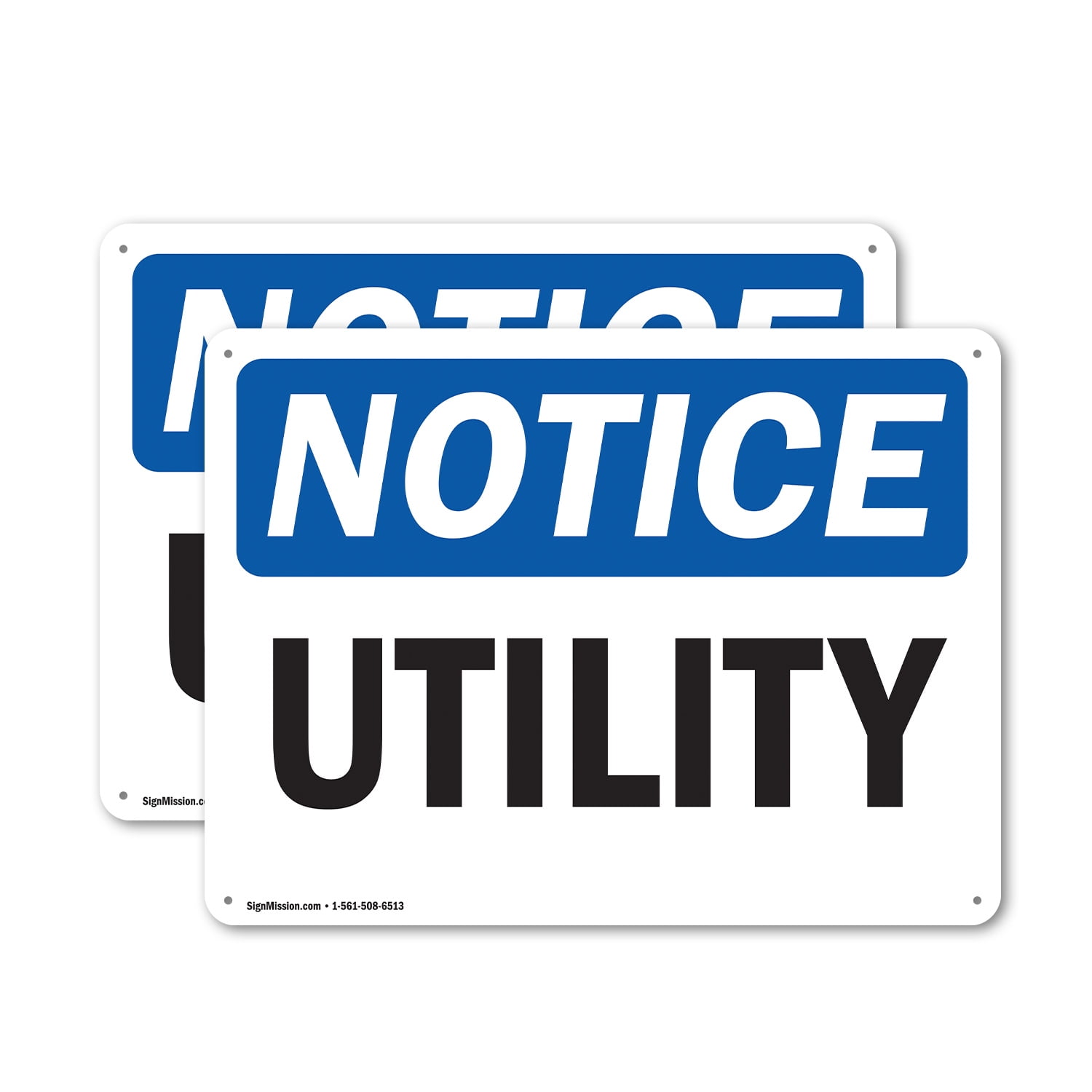 (2 Pack) Utility OSHA Notice Sign 14 Inch X 10 Inch Indoor / Outdoor ...