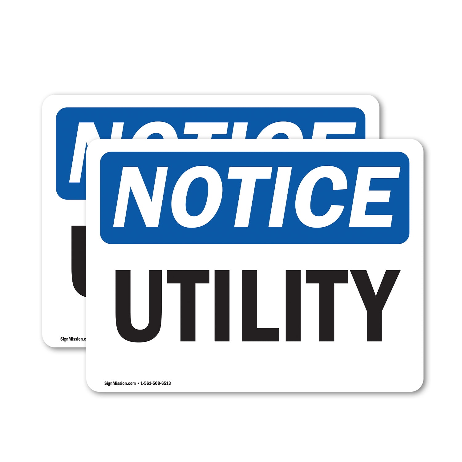 (2 Pack) Utility OSHA Notice Sign 14 Inch X 10 Inch Vinyl Label Decal ...