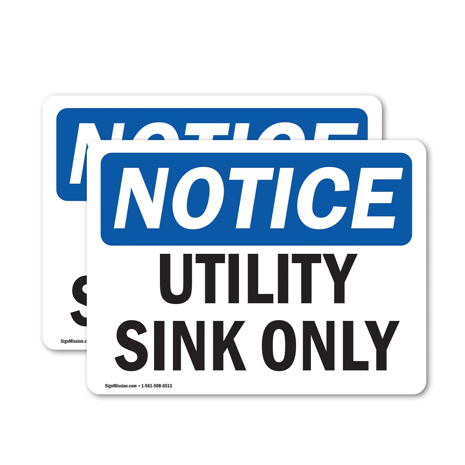 (2 Pack) Utility Sink Only OSHA Notice Sign 5 Inch X 3.5 Inch Vinyl ...