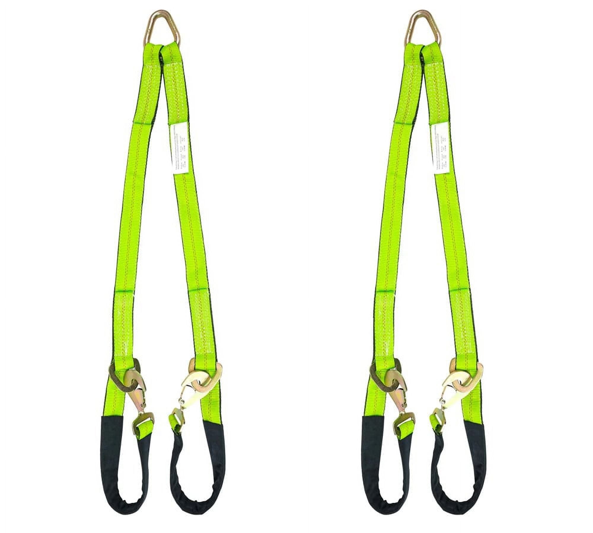 (2 Pack) V-Bridle Strap 2" x 6' w/Snap Hooks w/Cordura Sleeve and Axle ...