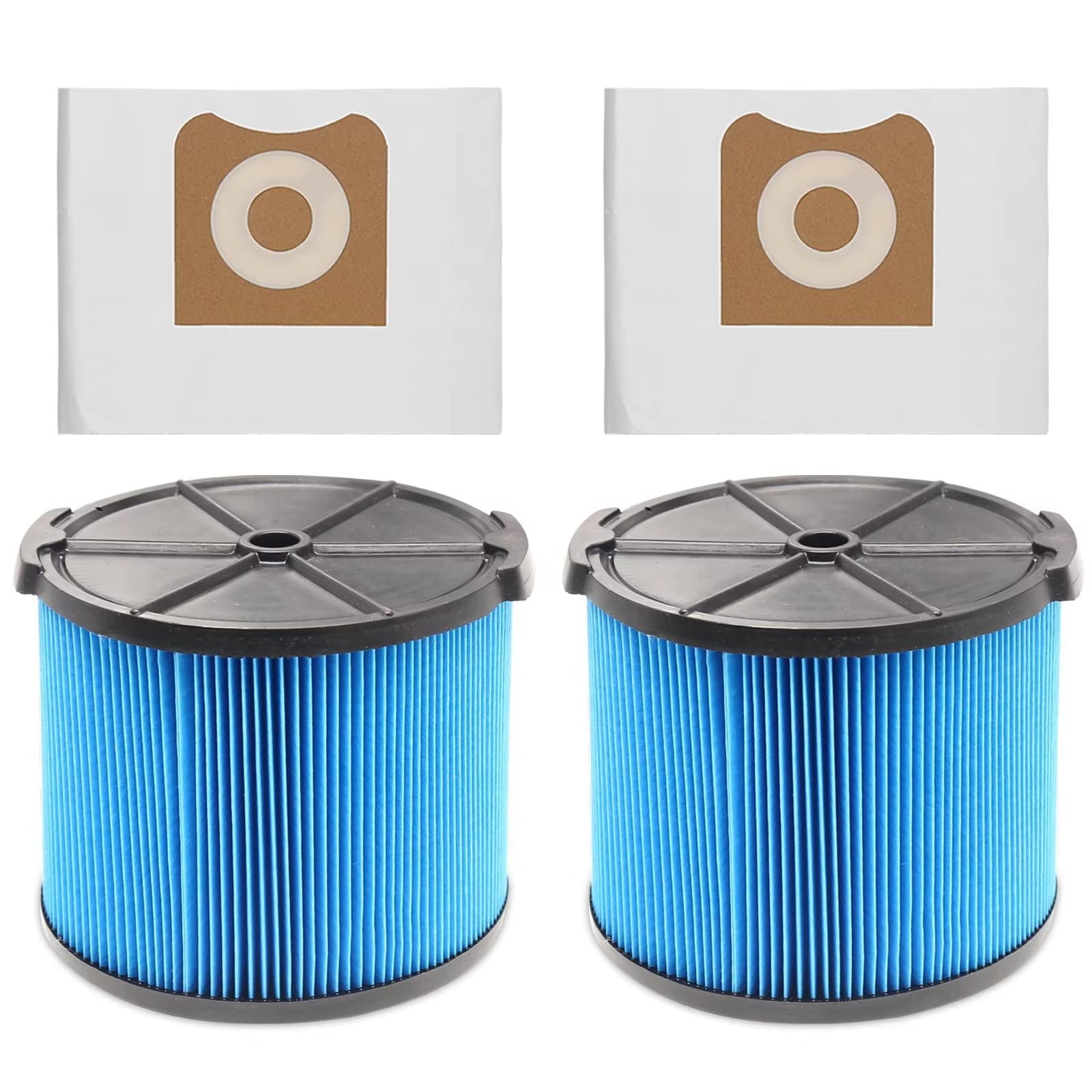 2 Pack VF3500 Replacement Filter for Ridgid Shop Vac 3-4.5 Gallon Wet ...