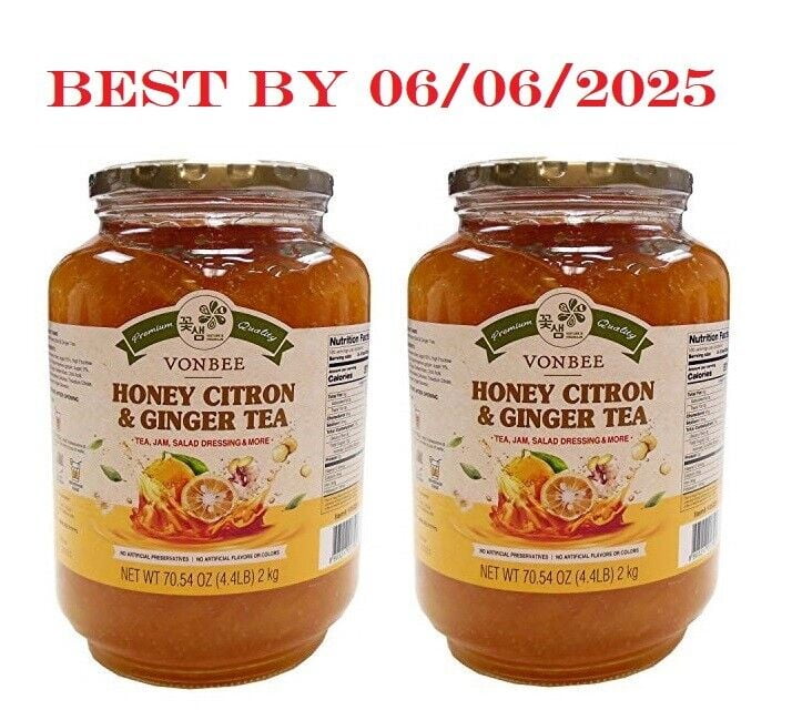 2-Pack VONBEE HONEY CITRON & GINGER TEA 4.4 Lb Each - Walmart.com