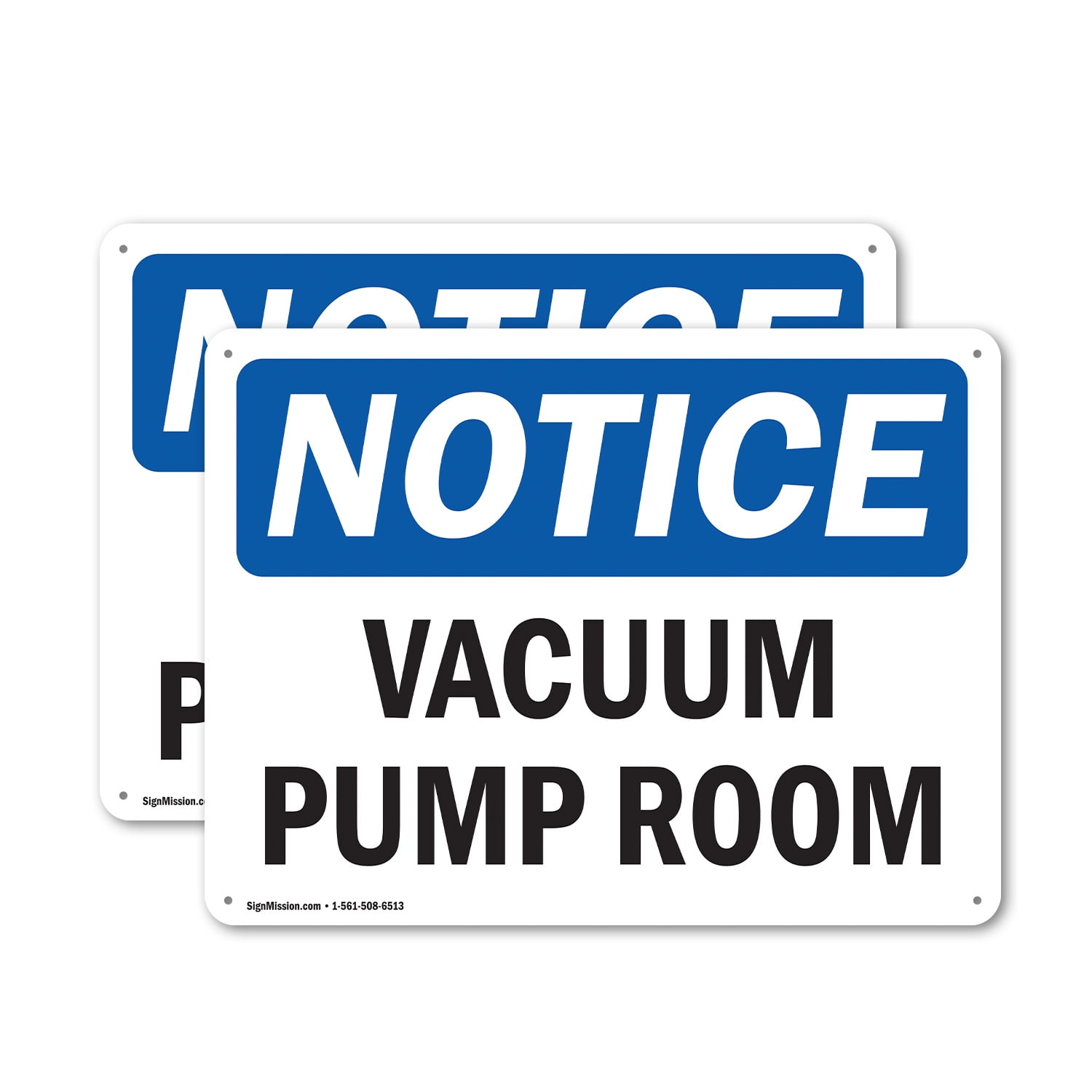 (2 Pack) Vacuum Pump Room OSHA Notice Sign 10 Inch X 7 Inch Indoor ...