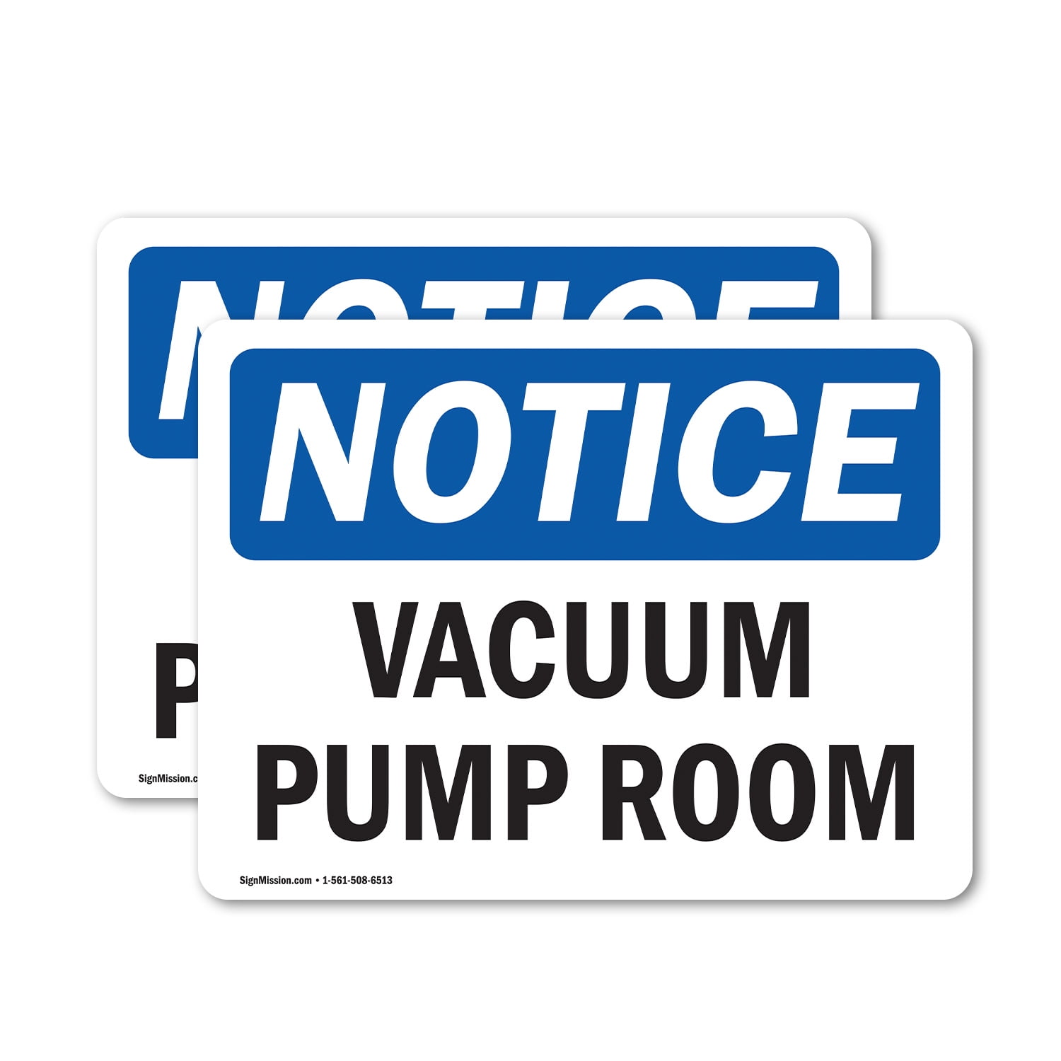 (2 Pack) Vacuum Pump Room OSHA Notice Sign 14 Inch X 10 Inch Vinyl ...