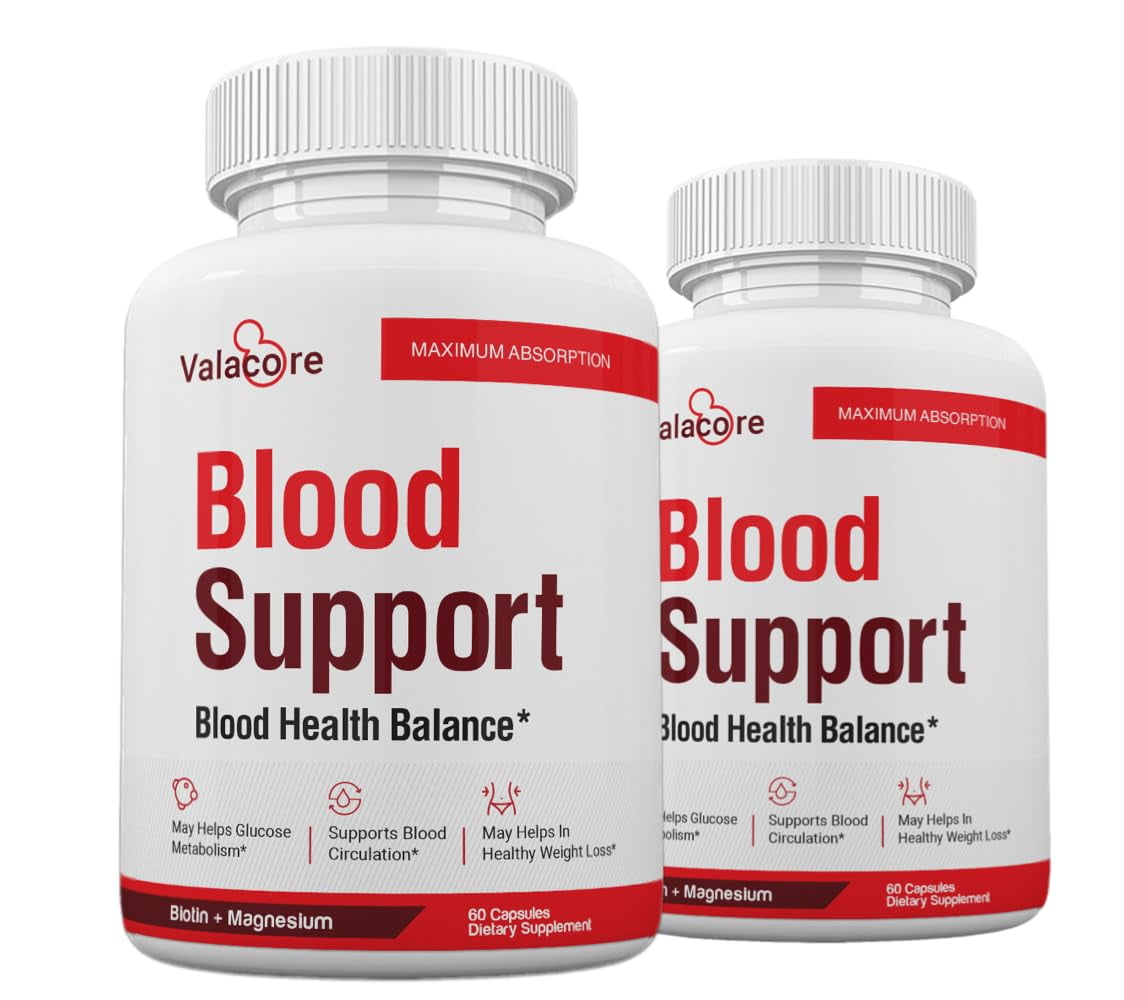 (2 Pack) Valacore Blood Support Capsules, Blood Stabilizer Premium ...