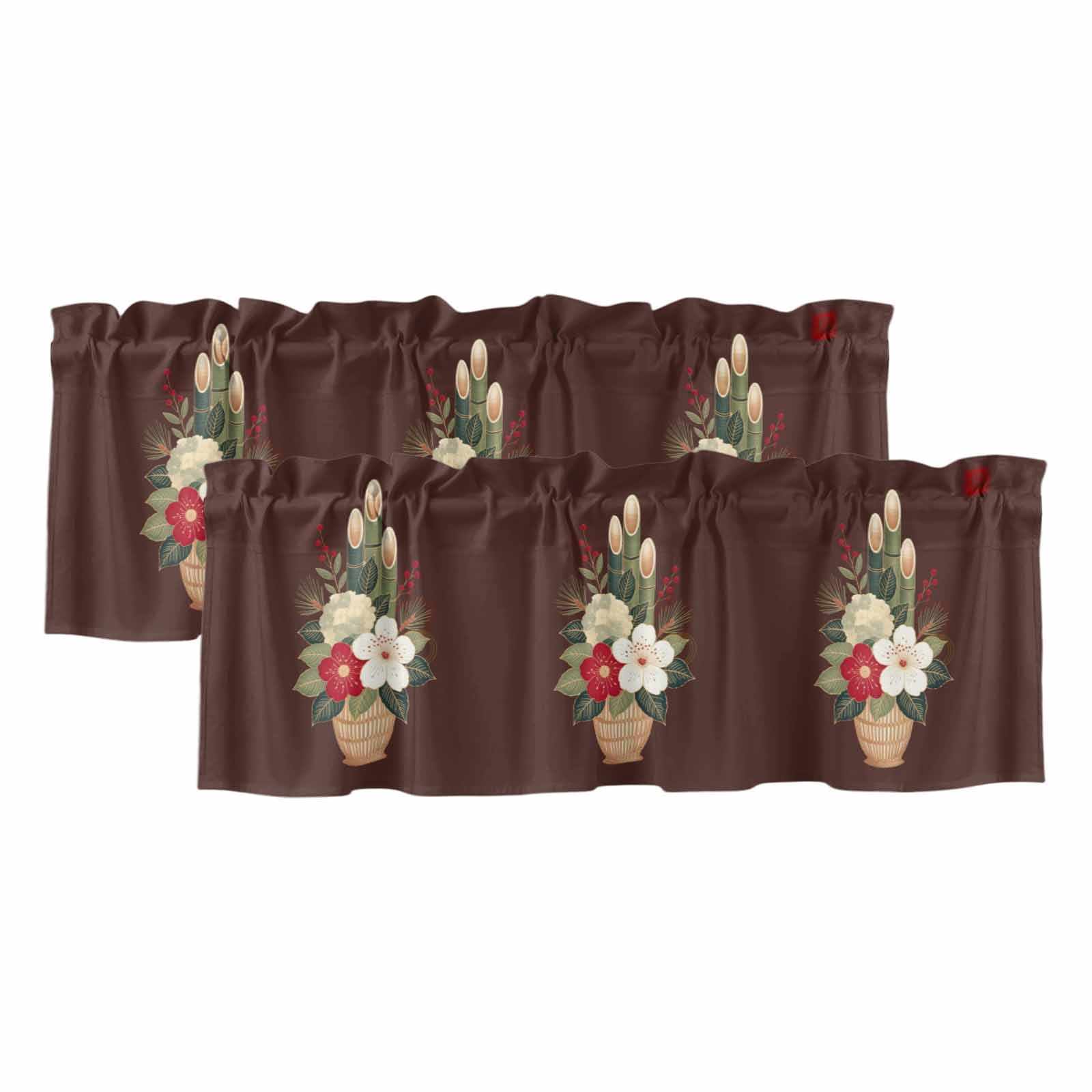 2 Pack Valances for Window, Cherry Blossoms Short Curtains for Kitchen ...
