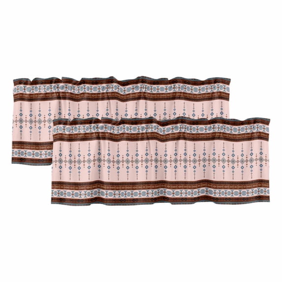 2 Pack Valances for Window, Farmhouse Boho Short Curtains for Kitchen ...