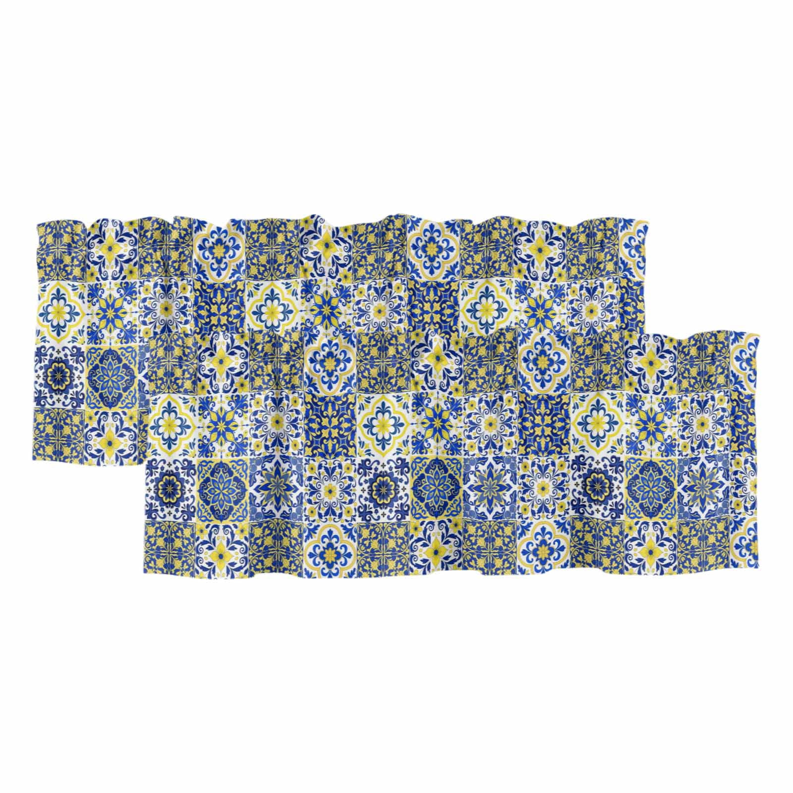 2 Pack Valances for Window, Middle Century Short Curtains for Kitchen ...