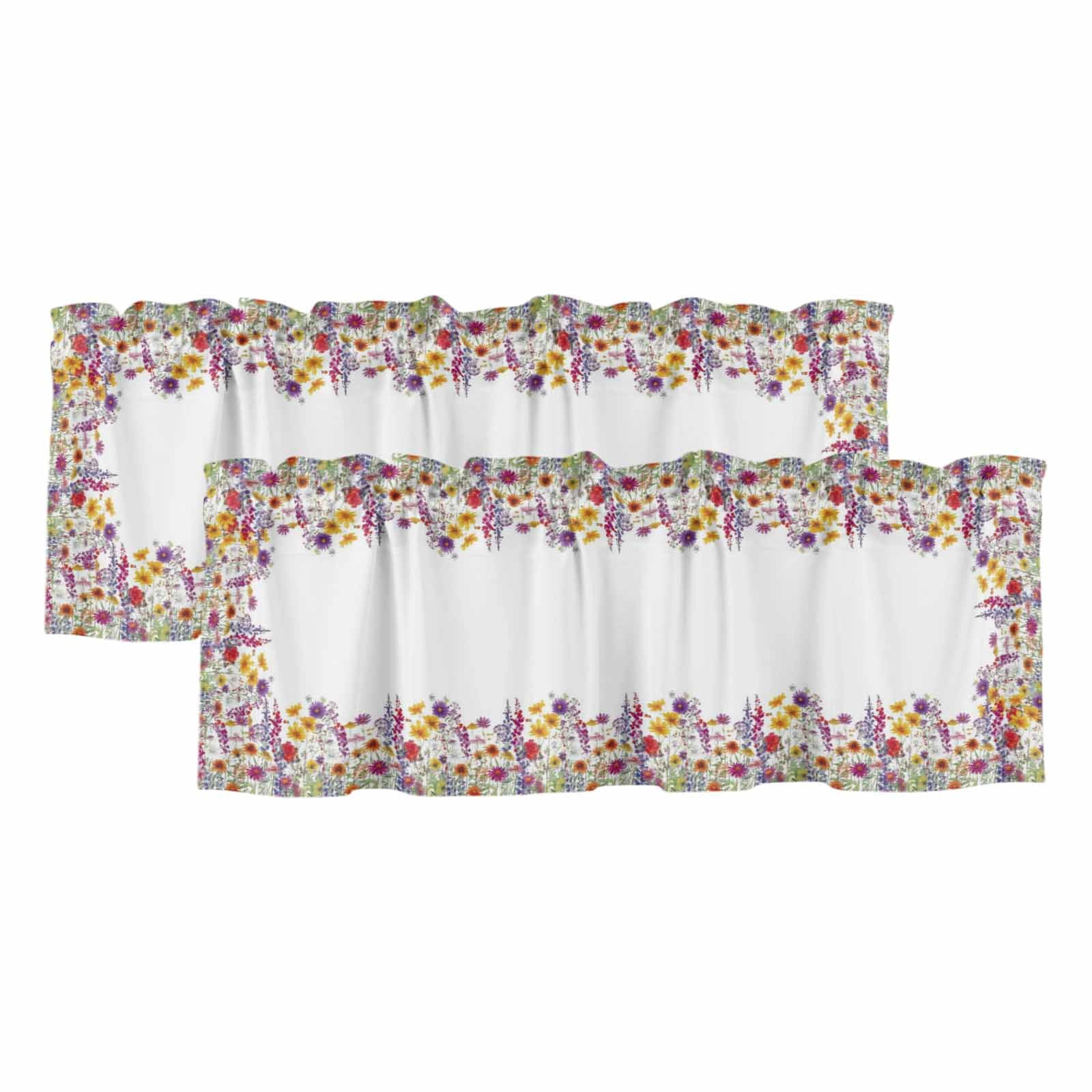 2 Pack Valances for Window, Purple Lavender Short Curtains for Kitchen ...