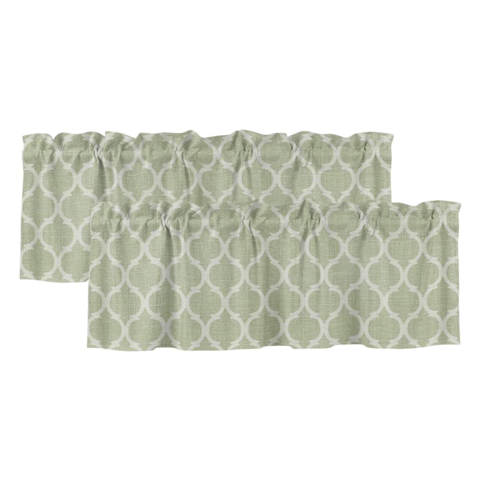 2 Pack Valances for Window, Sage Green Morocco Short Curtains for ...