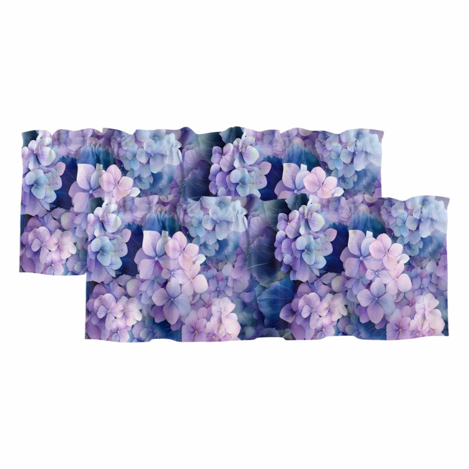 2 Pack Valances for Window, Spring Purple Hydrangea Short Curtains for ...