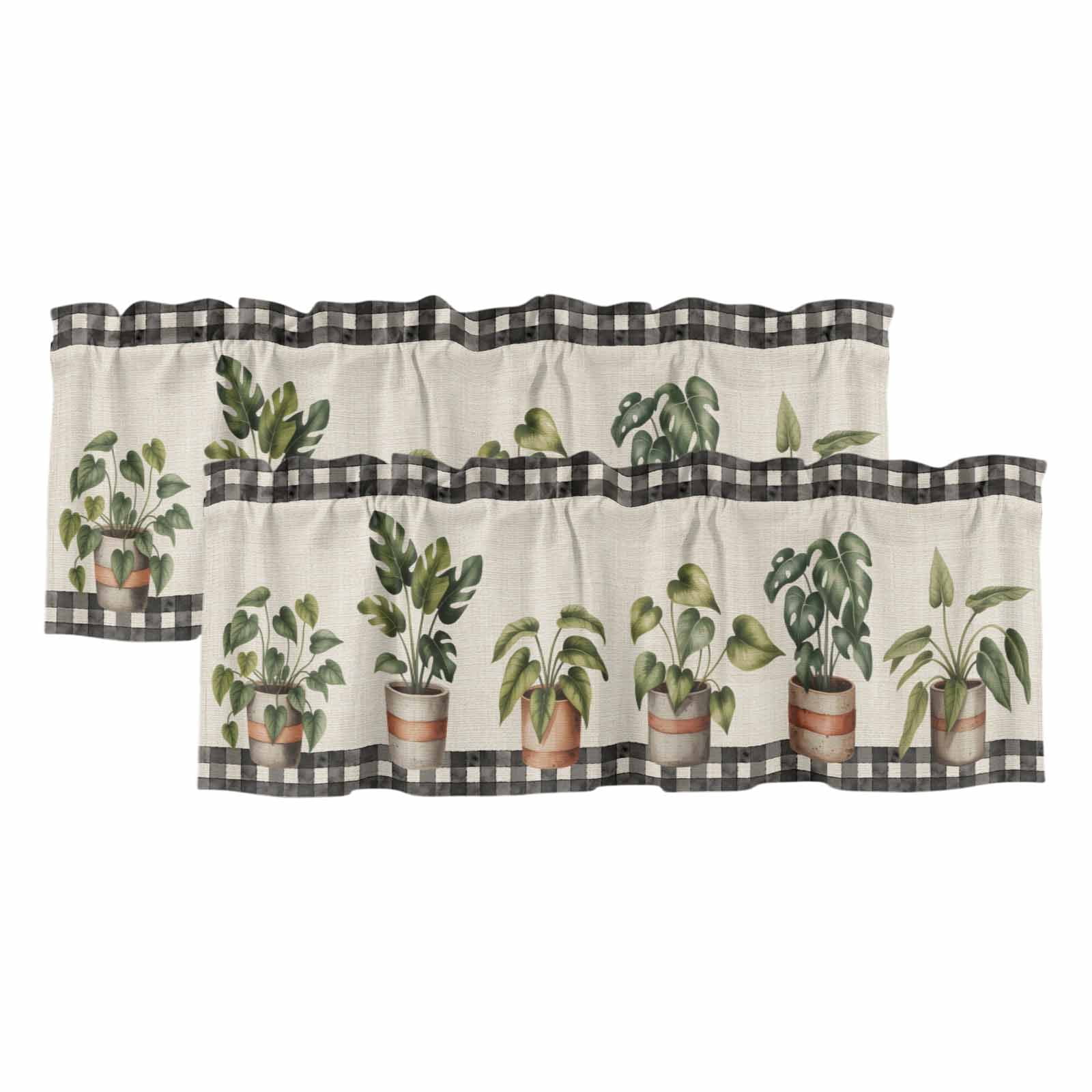 2 Pack Valances for Window, Spring Short Curtains for Kitchen Bedroom ...