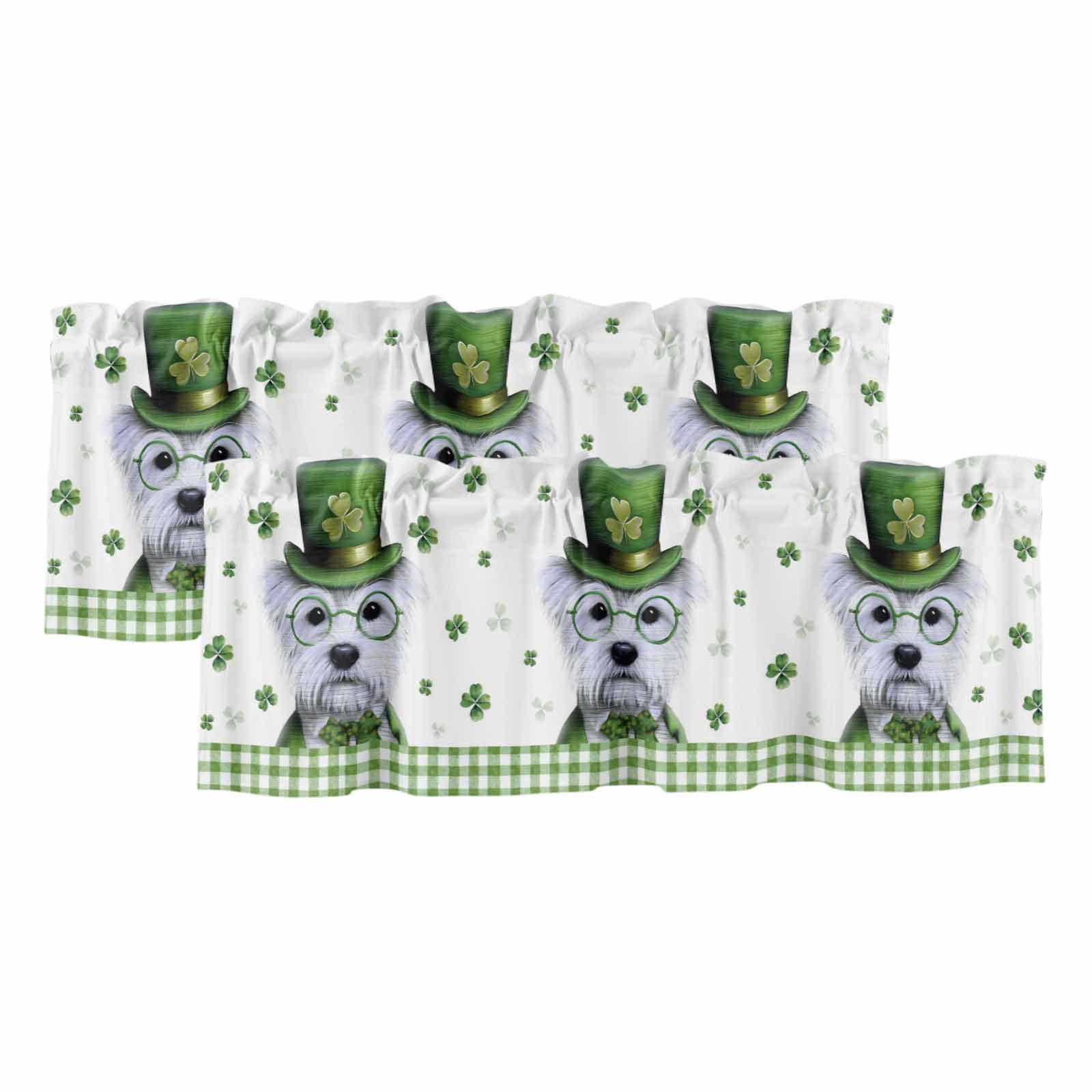 2 Pack Valances for Window, St. Patrick's Day Short Curtains for ...