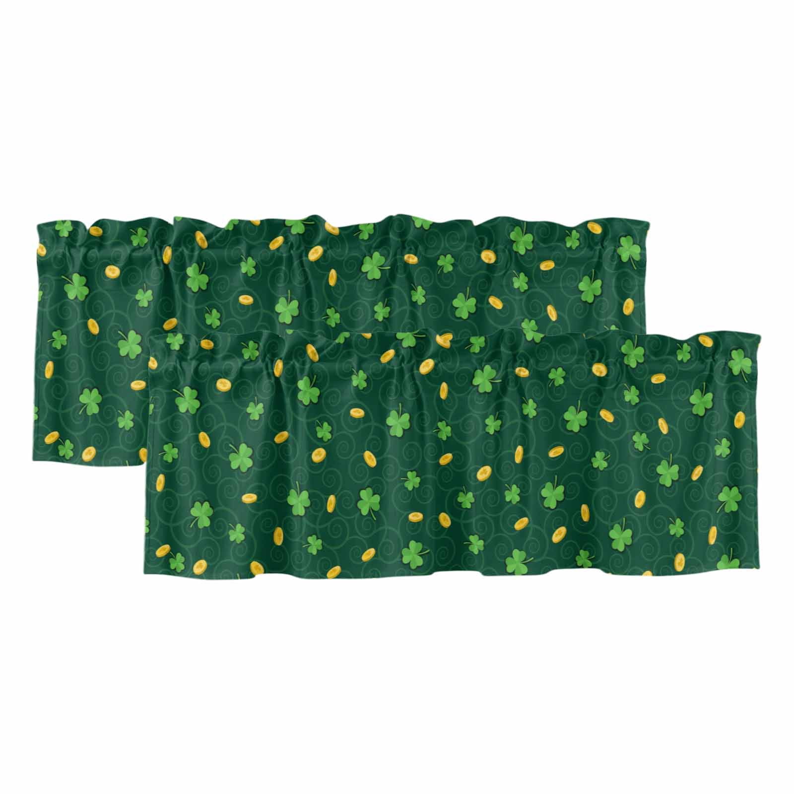 2 Pack Valances for Window, St. Patrick's Day Short Curtains for ...