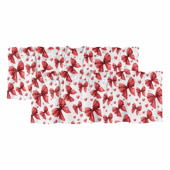 2 Pack Valances for Window, Valentine's Day Short Curtains for Kitchen ...