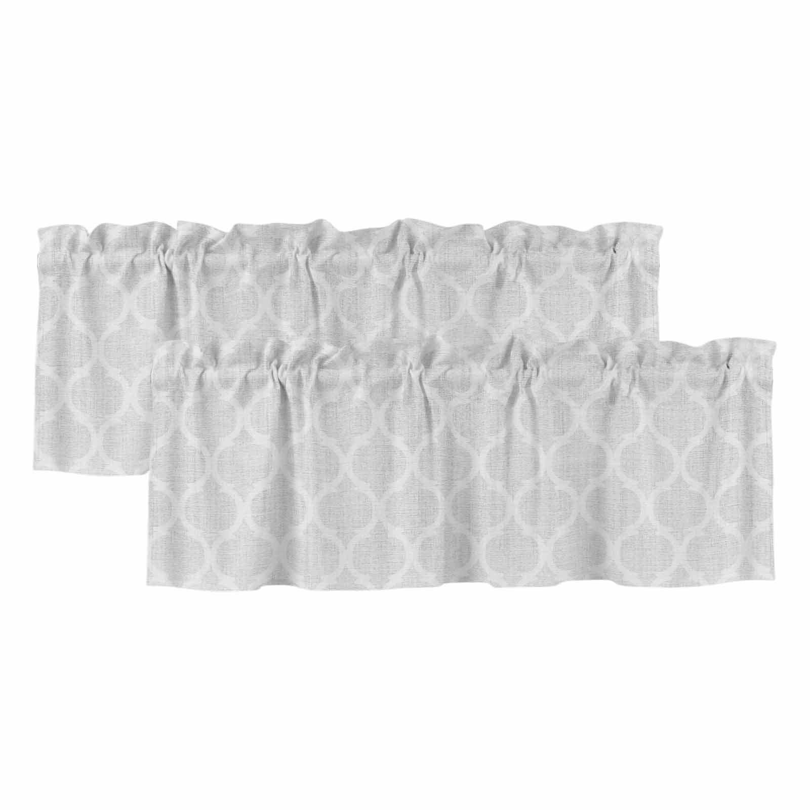 2 Pack Valances for Window, White Moroccan Short Curtains for Kitchen ...
