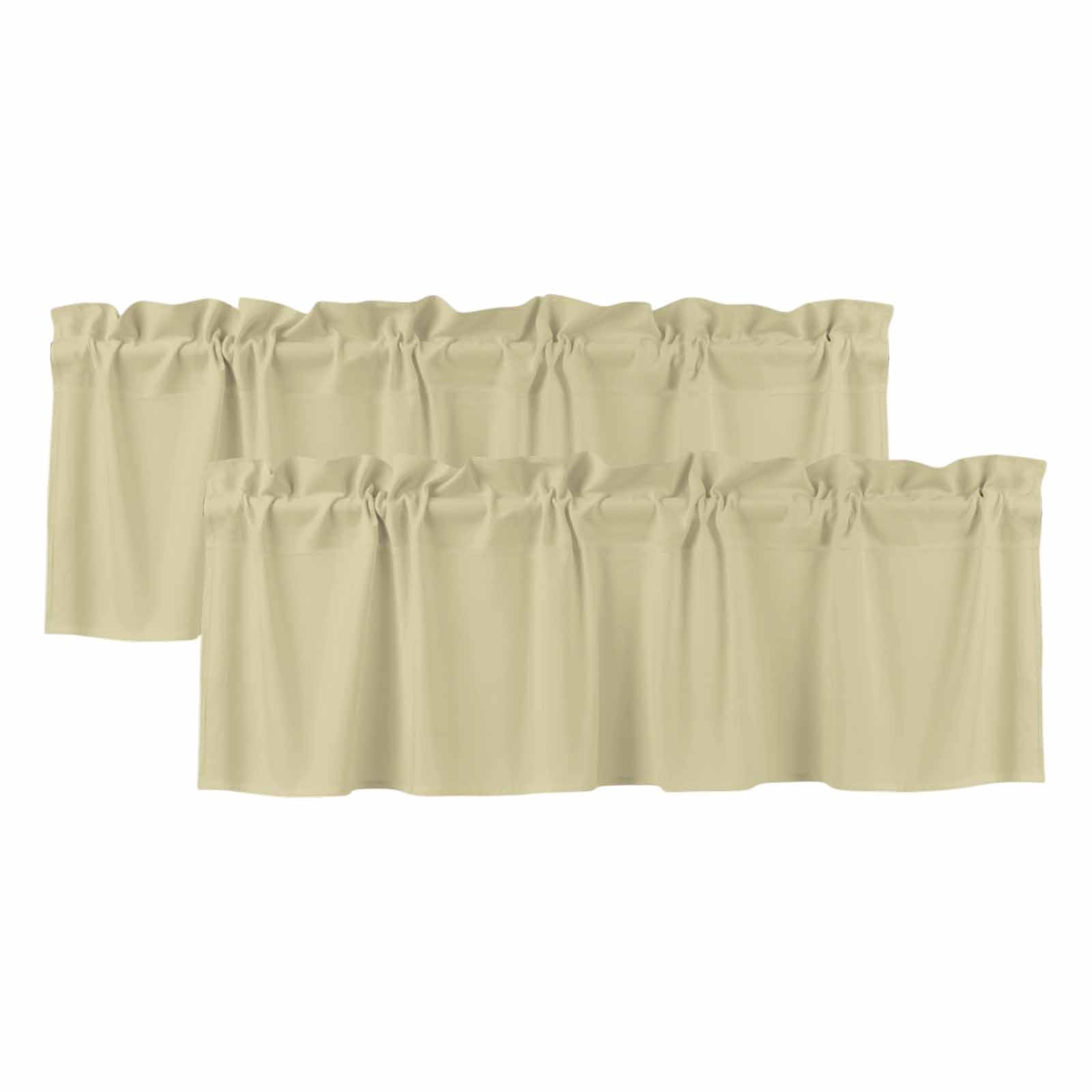 2 Pack Valances for Window, Yellow Solid Color Short Curtains for ...