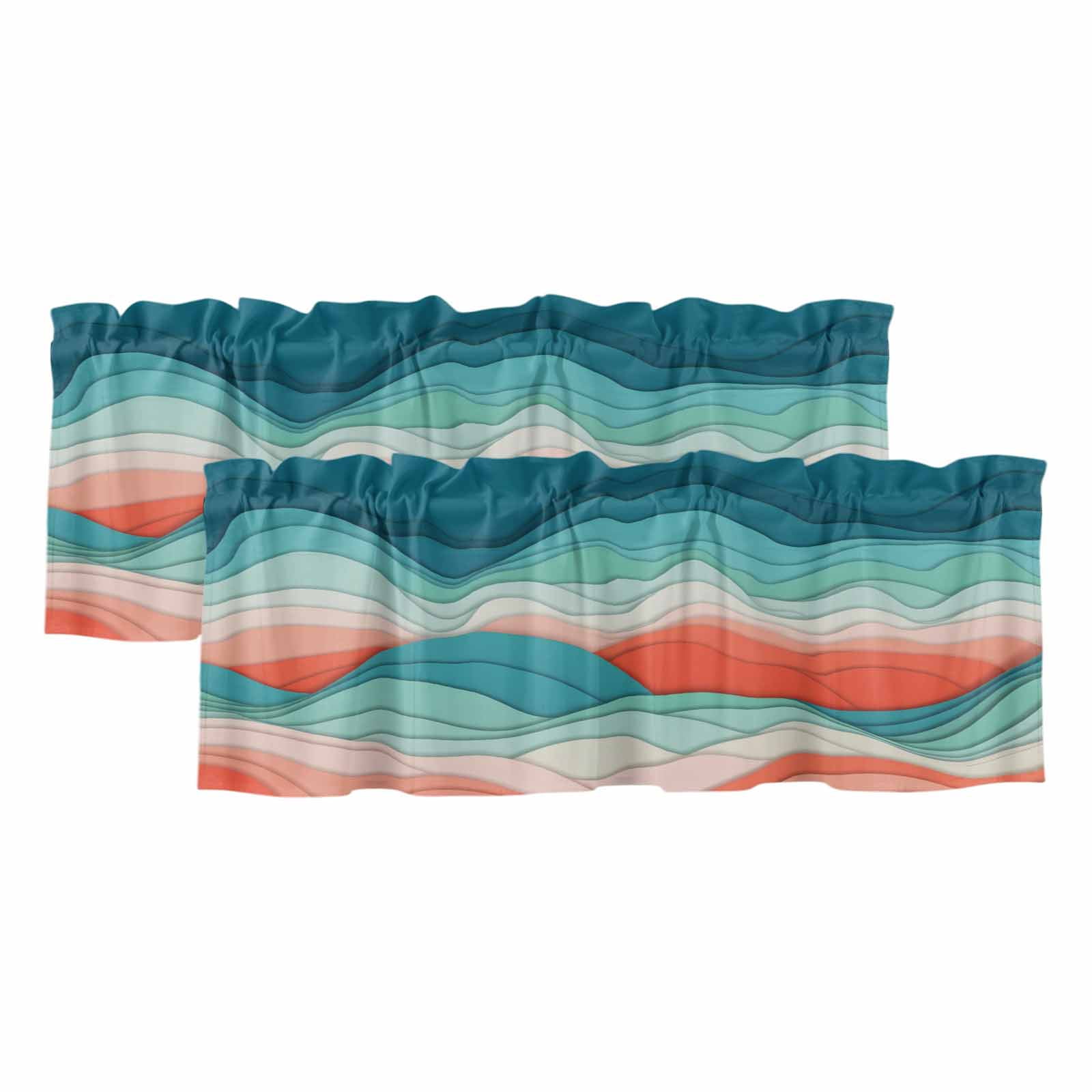 2 Pack Valances for Windows 42 x 18 Inch, Cute Cat Decorative Kitchen ...