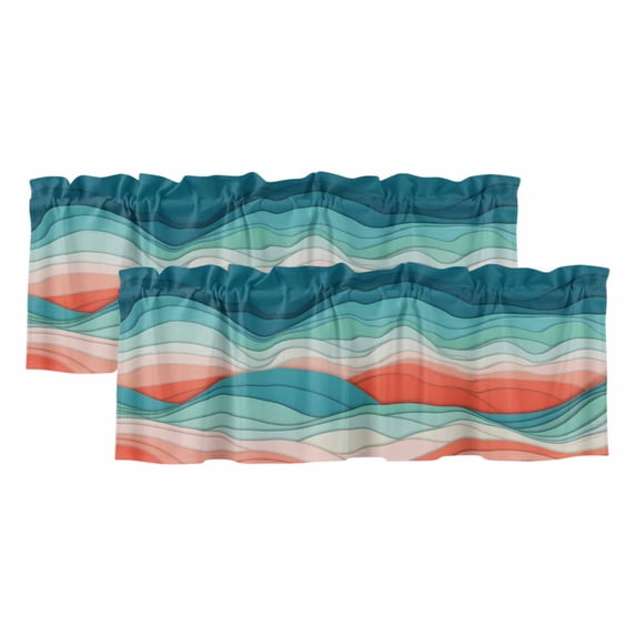 2 Pack Valances for Windows 42 x 18 Inch, Cute Cat Decorative Kitchen ...