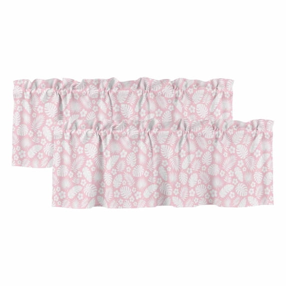 2 Pack Valances for Windows 42 x 18 Inch, Summer Botanical Decorative ...