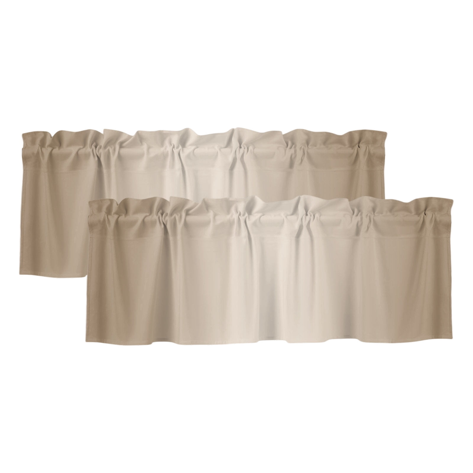 2 Pack Valances for Windows, Beige Ombre Window Valances for Living ...