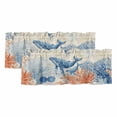 2 Pack Valances for Windows, Blue Coastal Whale Window Valances for ...