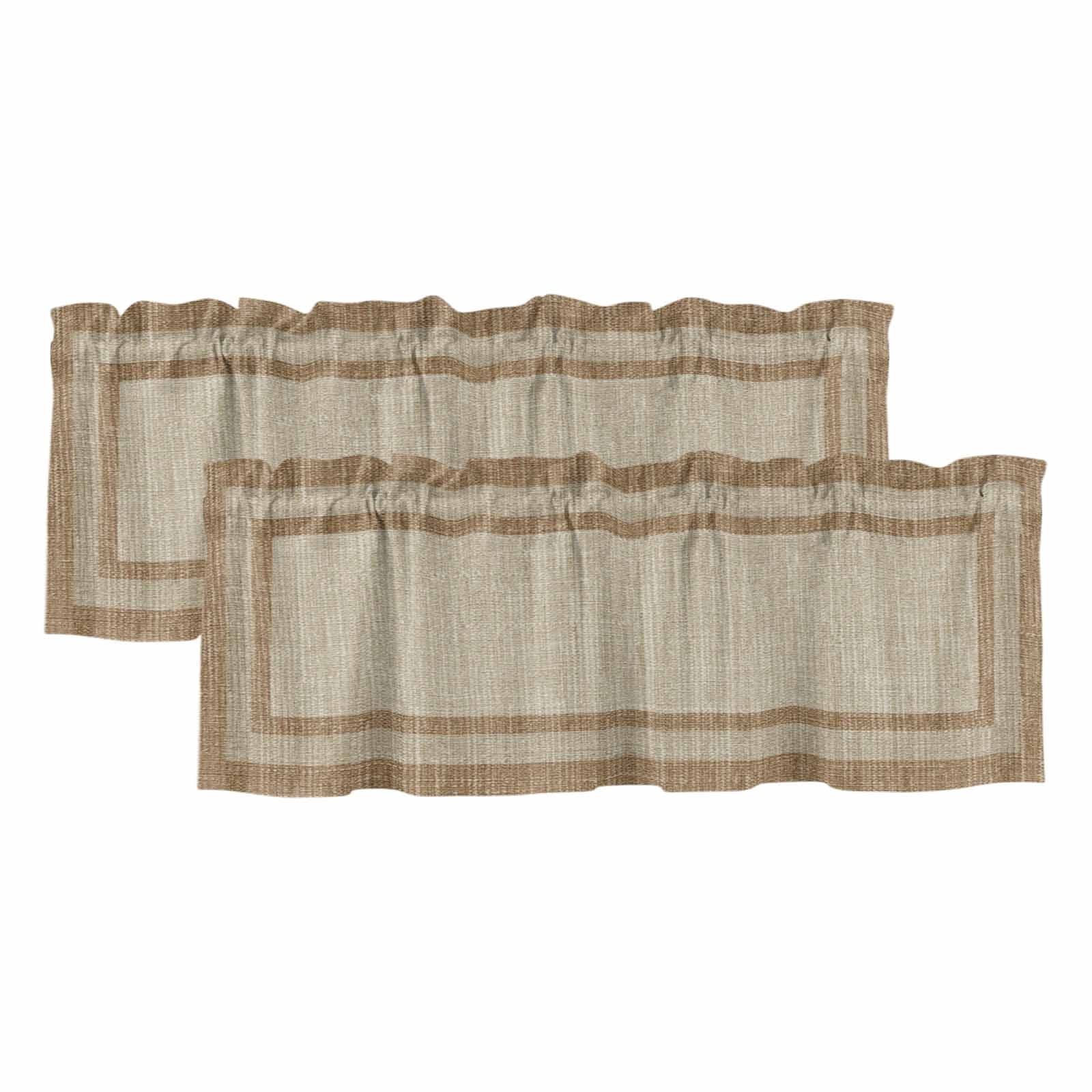 2 Pack Valances for Windows, Brown Vintage Window Valances for Living ...