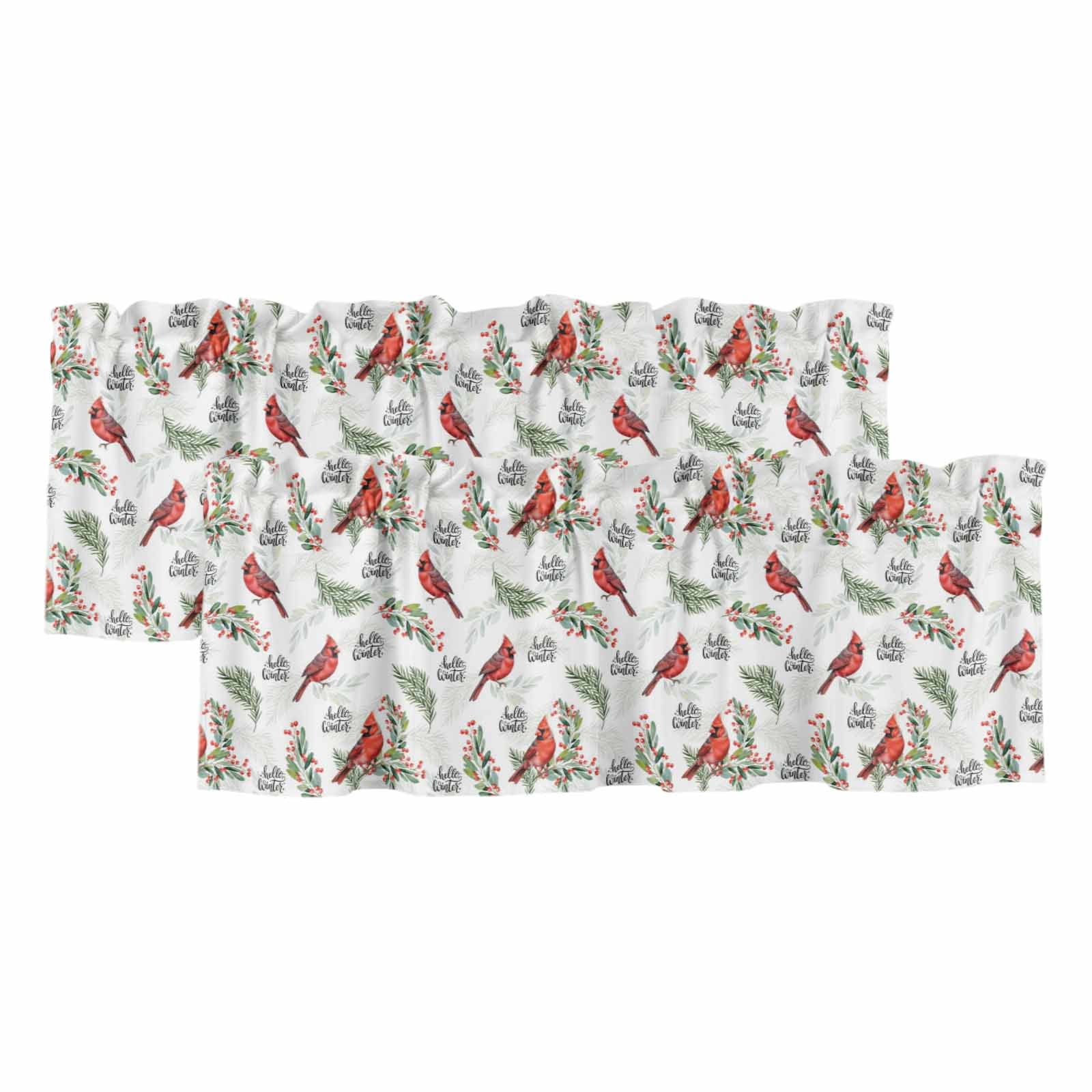 2 Pack Valances for Windows, Cardinal Bird Window Valances for Living ...