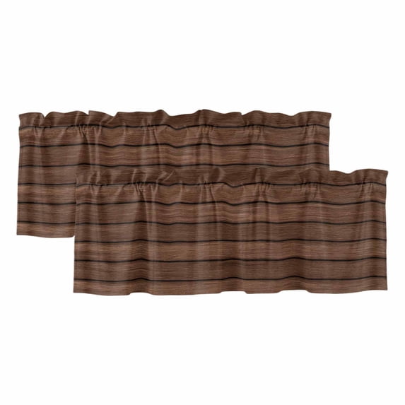 2 Pack Valances for Windows, Dark Brown Wooden Window Valances for ...