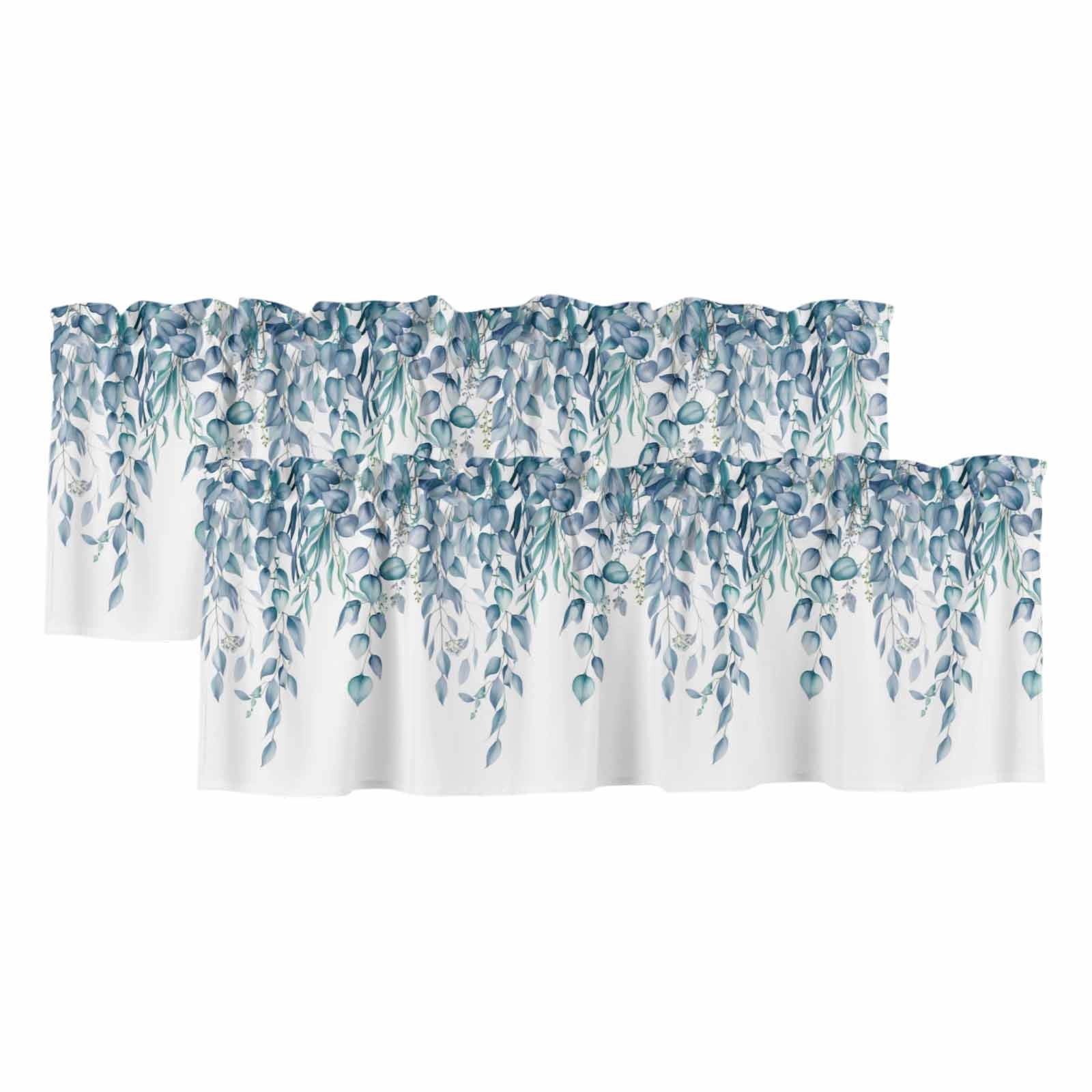 2 Pack Valances for Windows, Eucalyptus Leaves Window Valances for ...
