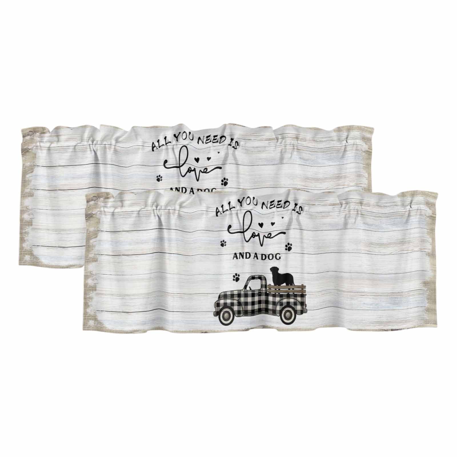 2 Pack Valances for Windows, Farmhouse Truck Window Valances for Living ...