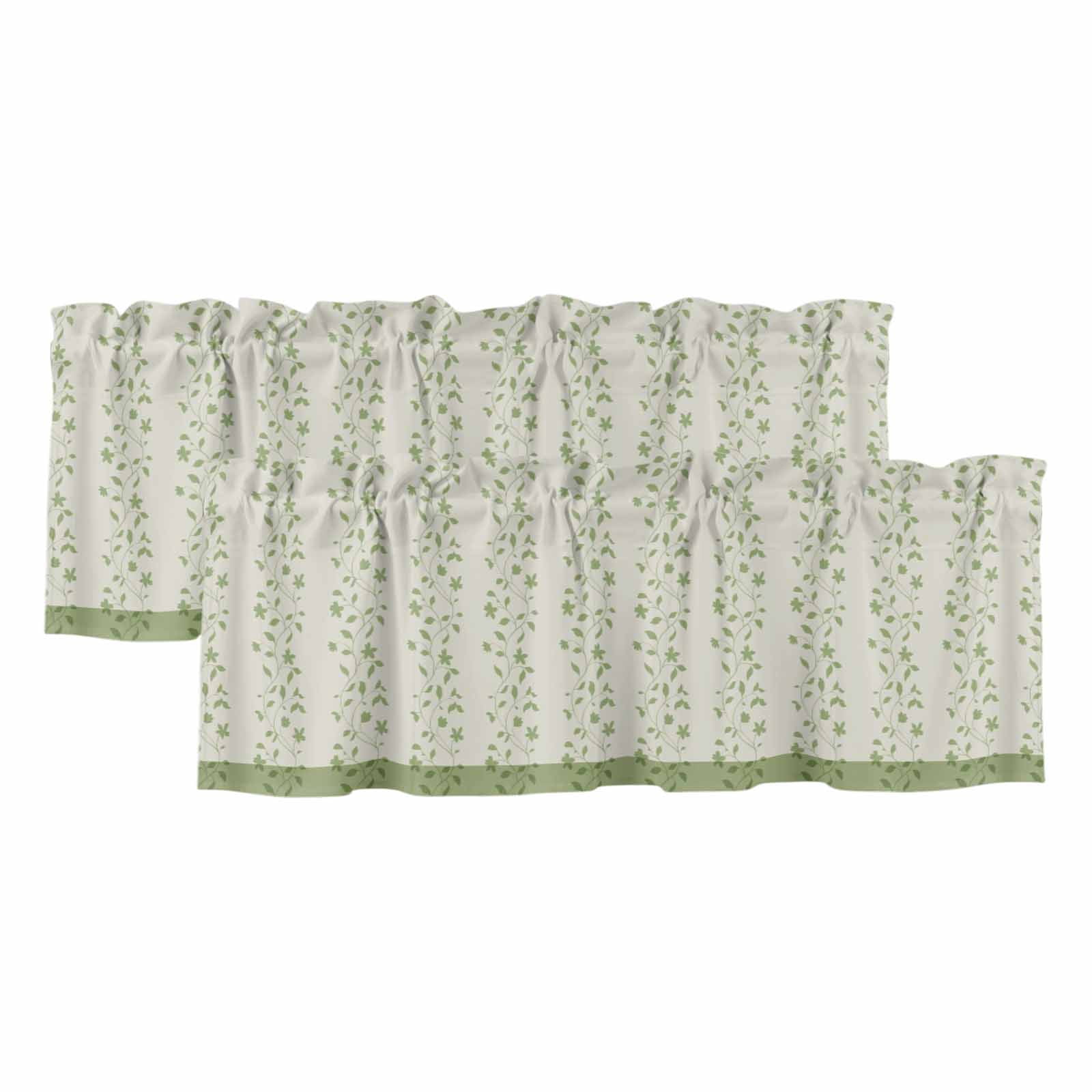 2 Pack Valances for Windows, Green Floral Window Valances for Living ...
