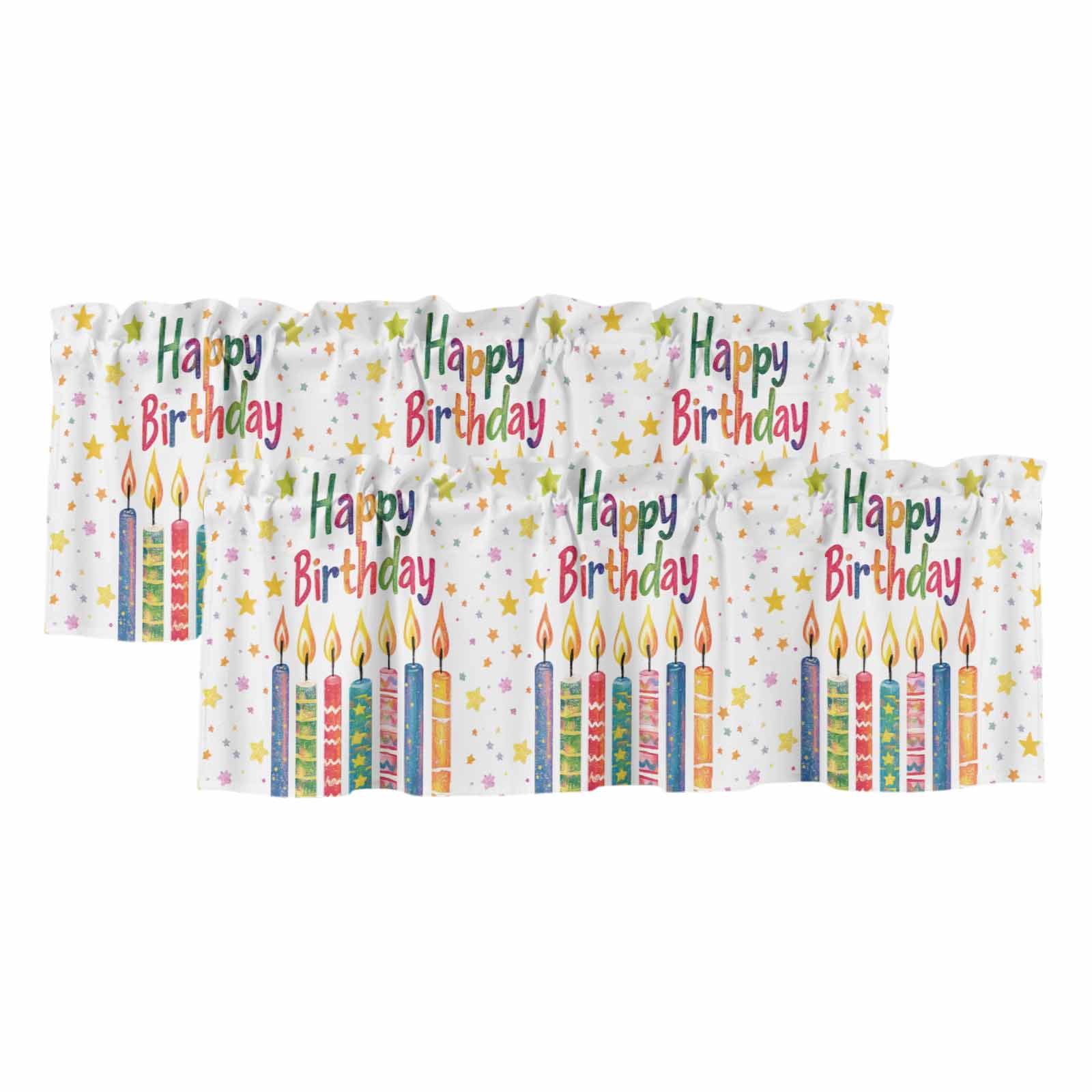 2 Pack Valances for Windows, Happy Birthday Window Valances for Living ...