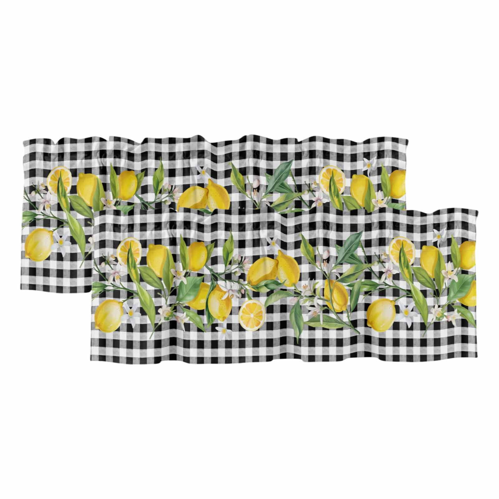 2 Pack Valances for Windows, Lemon Window Valances for Living Room ...