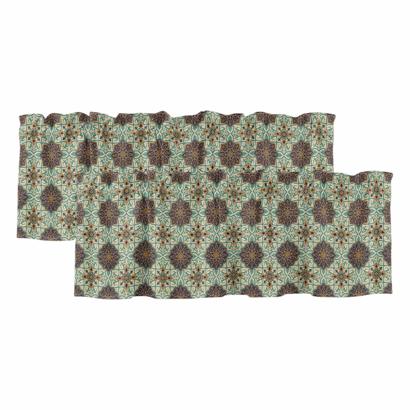 2 Pack Valances for Windows, Mediterranean Window Valances for Living ...