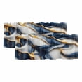 2 Pack Valances for Windows, Navy Blue Marble Window Valances for ...