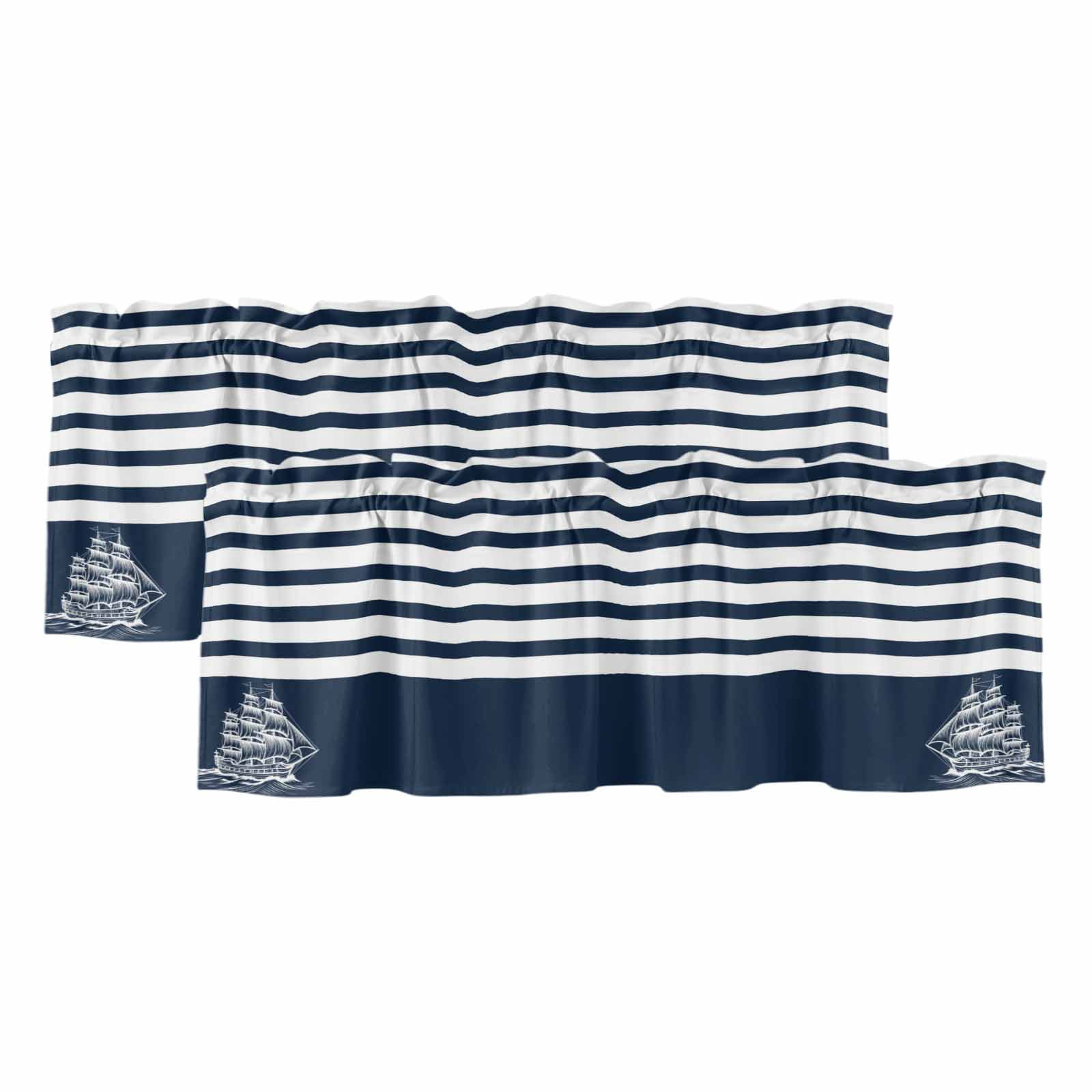 2 Pack Valances for Windows, Navy Blue Window Valances for Living Room ...