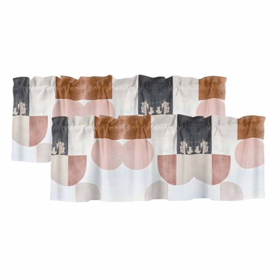 2 Pack Valances for Windows, Orange Pink Grey Window Valances for ...