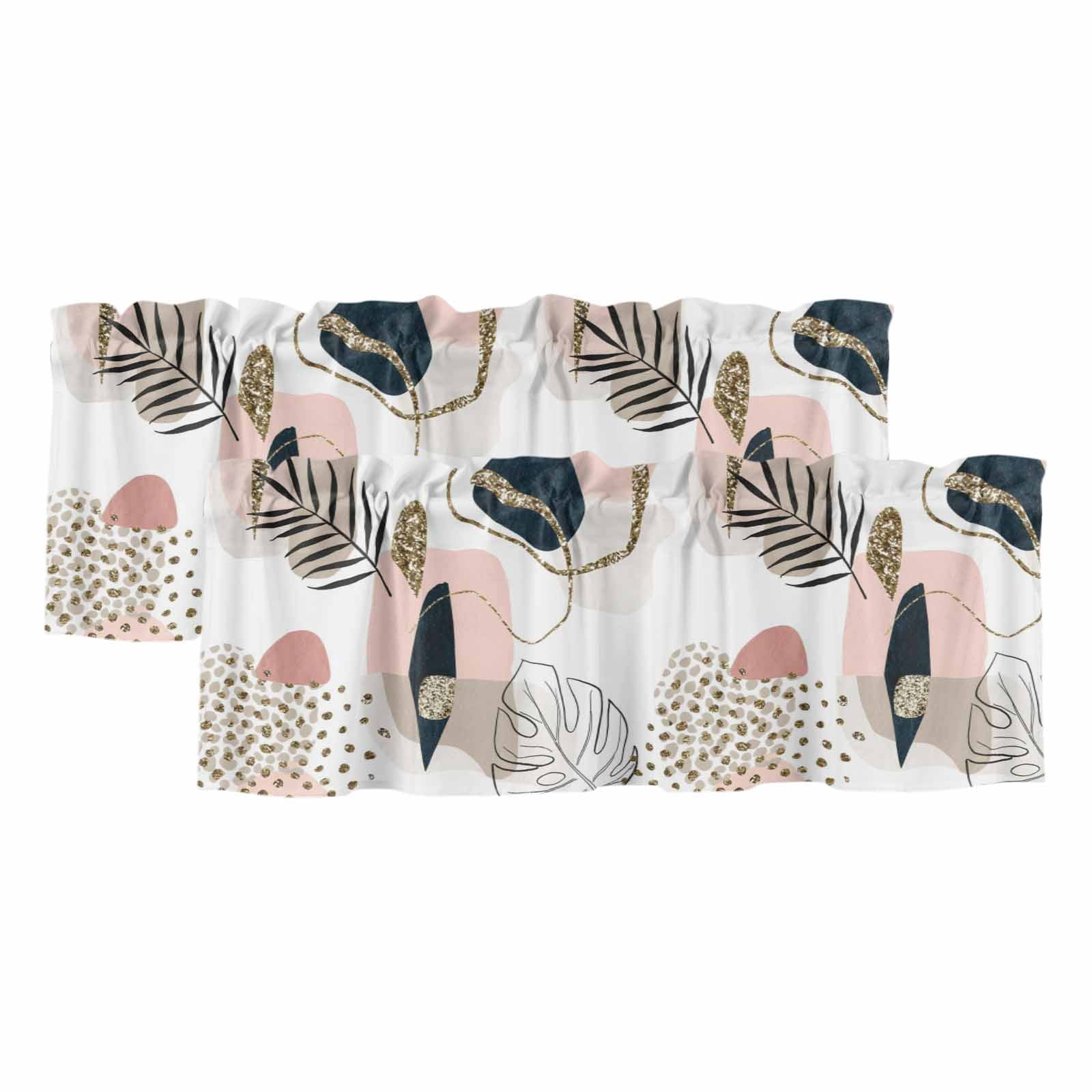 2 Pack Valances for Windows, Pink Boho Window Valances for Living Room ...